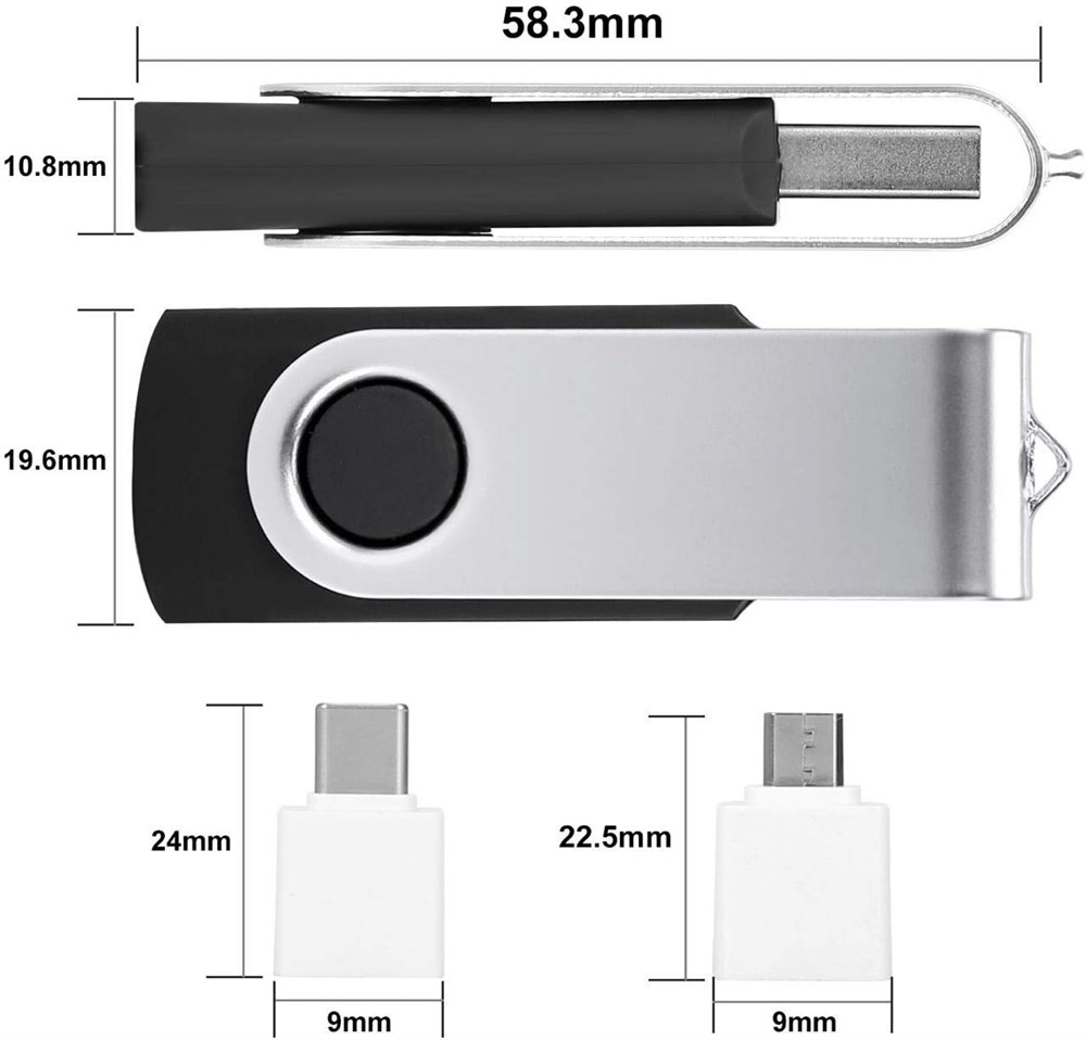 BidBid - Clé USB SXD 1To mémoire 1000Go design pivotant noir pour PC ...