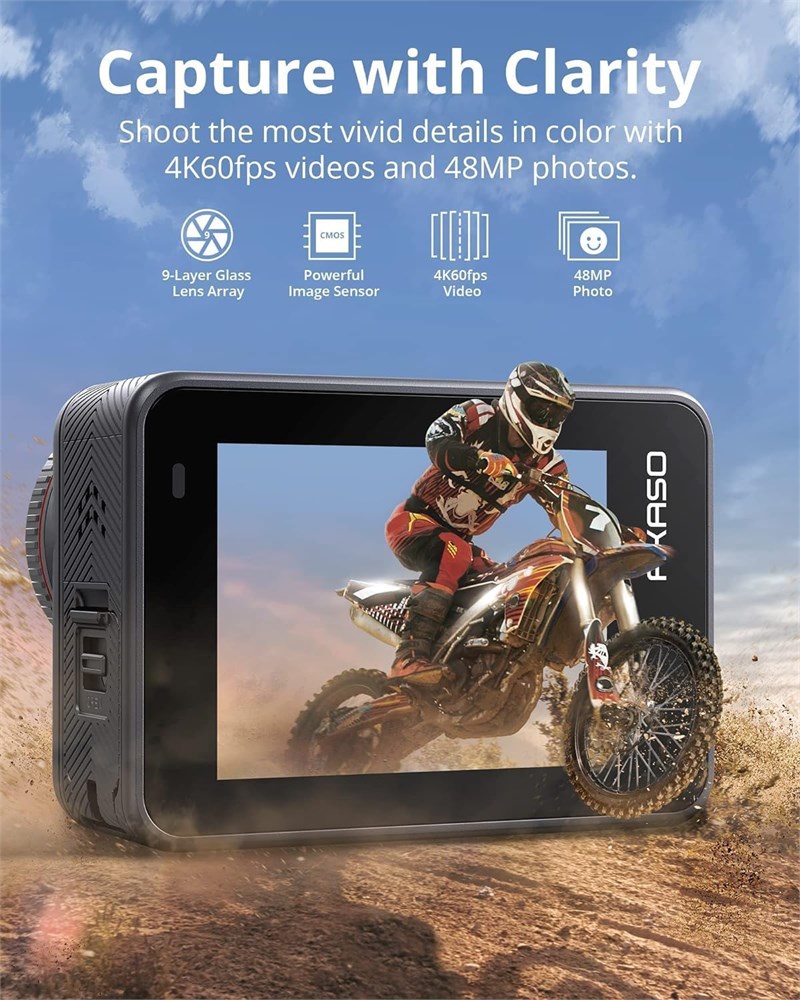 BidBid - AKASO Brave 8 4K60 Action Camera, 48MP, Touchscreen ...