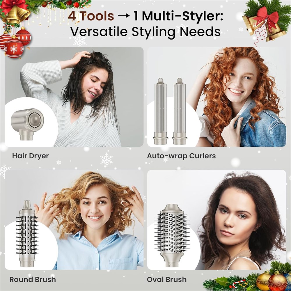 BidBid - 5-in-1 Hot Air Styler: Hair Dryer & Auto-Wrap Curlers ...