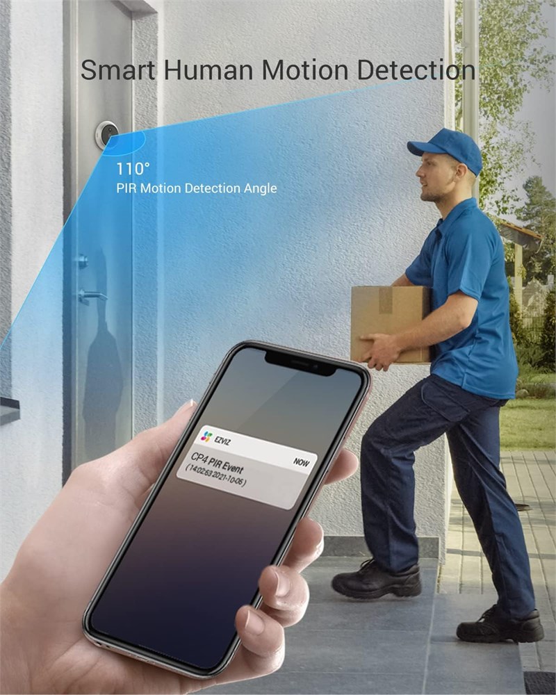 BidBid - EZVIZ Peephole Doorbell Camera, 4.3-Inch Touch Screen, 166 View